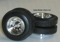 Wheels 2 DCP 2 Hole Chrome Dual Wheels w/Tires & Axle | Stamp-n-Toys