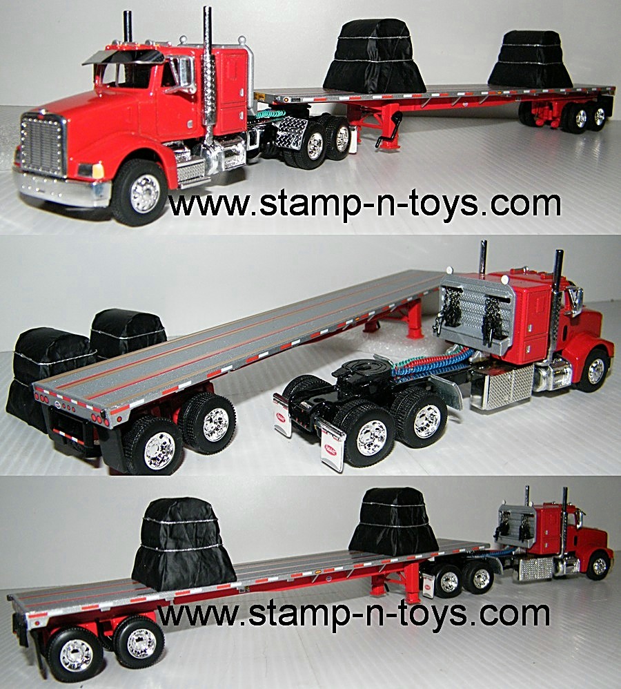 snt custom 0106 Peterbilt 385 w/custom sleeper pulling a 48′ flatbed w ...