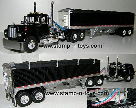 snt custom 0152 Mack R-model Tractor pulling a Wilson Pacesetter Grain ...